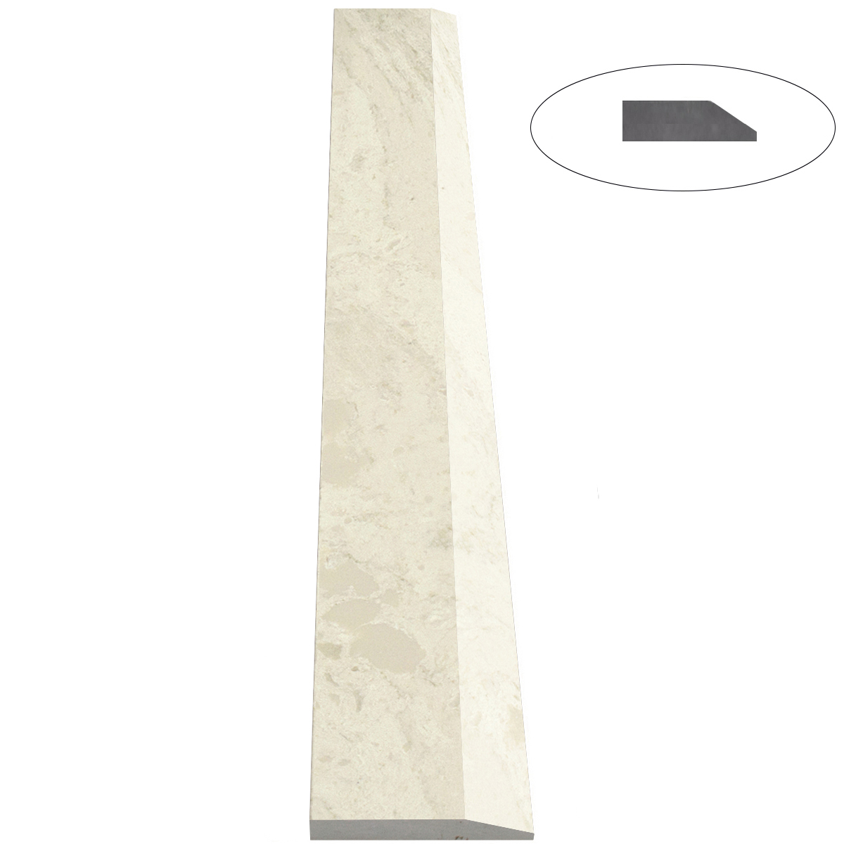 4 x 36 Hollywood Threshold Saddle | Madreperola Creamy Beige Stone