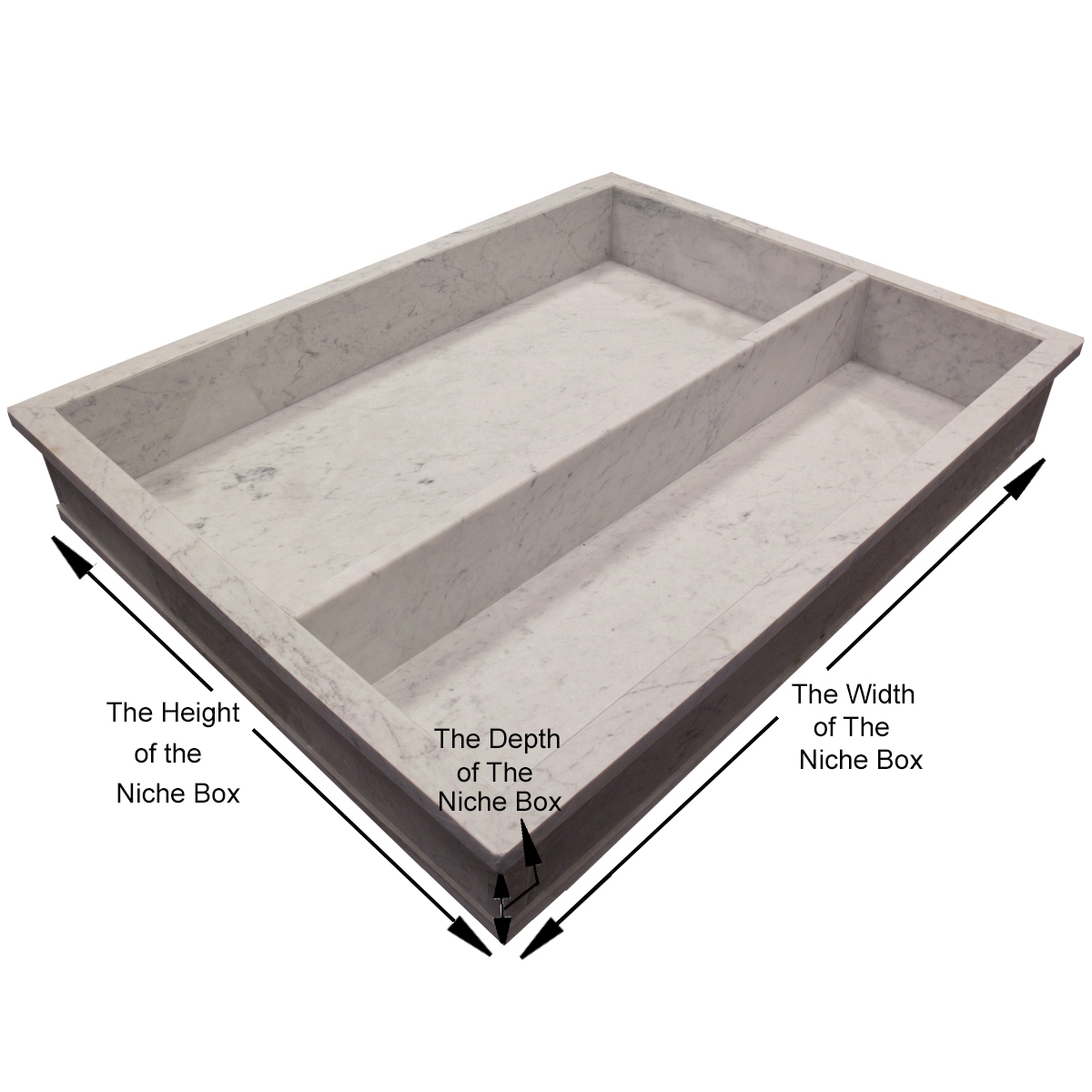 Carrara White Marble Stone | Shower Niche Shelf Box Set