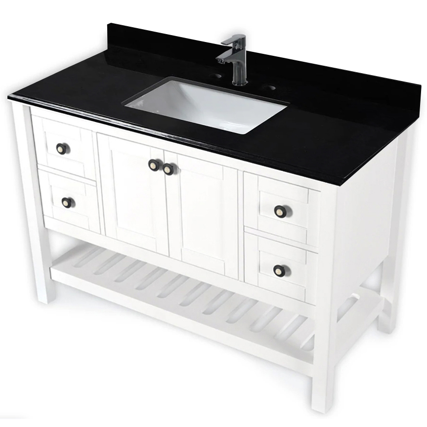 Absolute Black Matte Stone | Vanity Backsplash