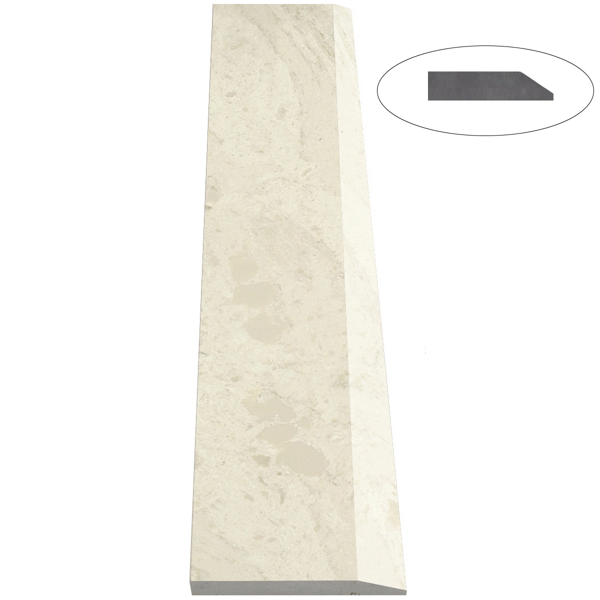 5 x 36 Hollywood Threshold Saddle | Madreperola Creamy Beige Stone